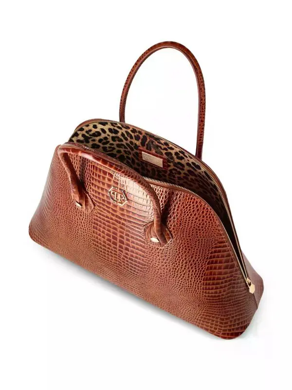 Philipp Plein Majestic Cocco Shiny Shoulder Bag - Brown