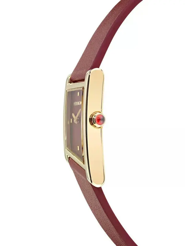 FERRAGAMO Asymetrique 37mm Watch With Burgundy Leather Strap