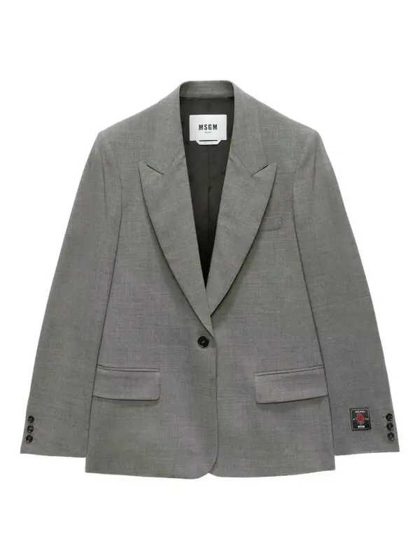 MSGM Single-breasted Blazer - Grey