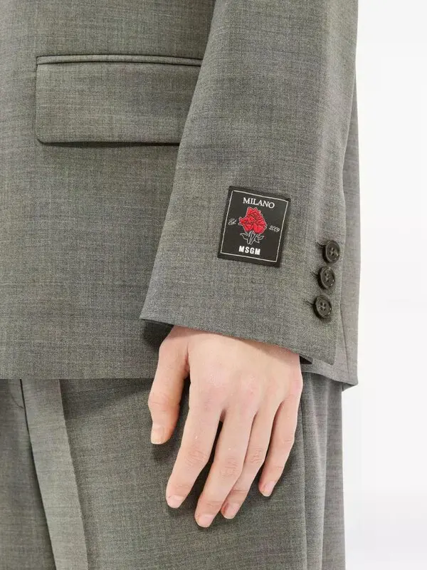 MSGM Single-breasted Blazer - Grey