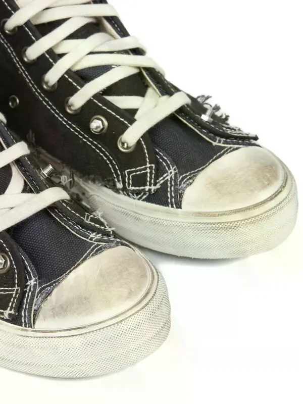 MAISON MARGIELA Distressed High-top Sneakers - Black