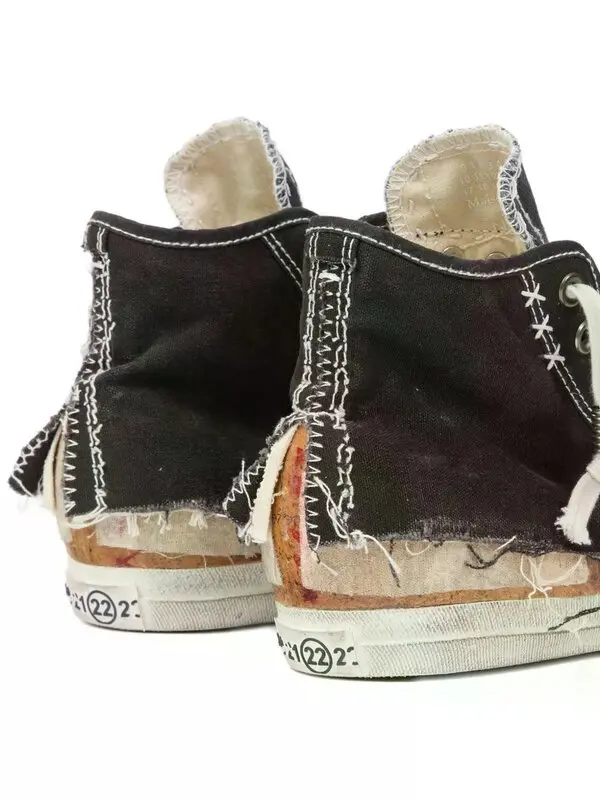 MAISON MARGIELA Distressed High-top Sneakers - Black