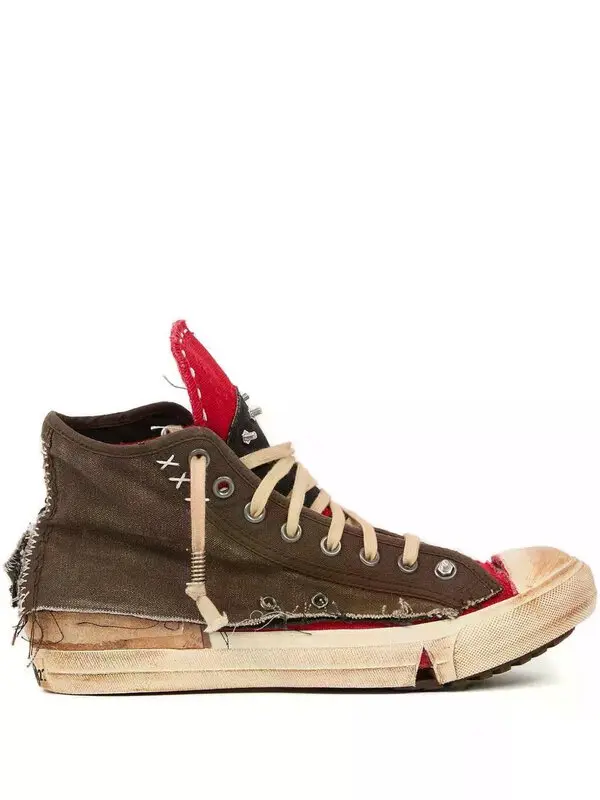MAISON MARGIELA Love To Death" Distressed High-top Sneakers - Brown