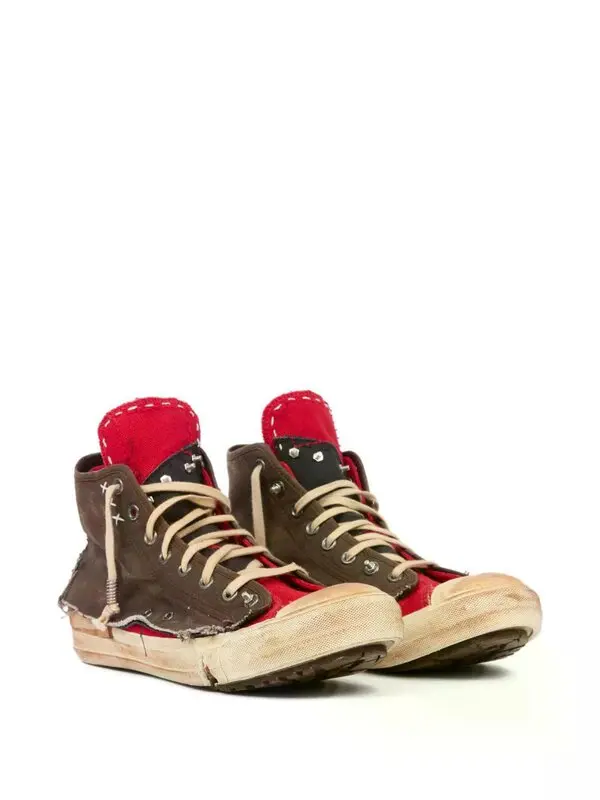MAISON MARGIELA Love To Death" Distressed High-top Sneakers - Brown