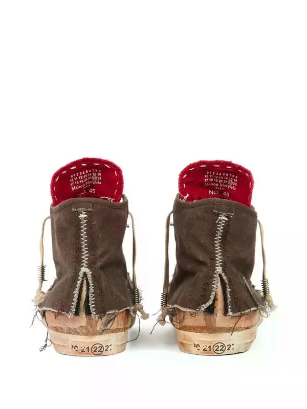 MAISON MARGIELA Love To Death" Distressed High-top Sneakers - Brown