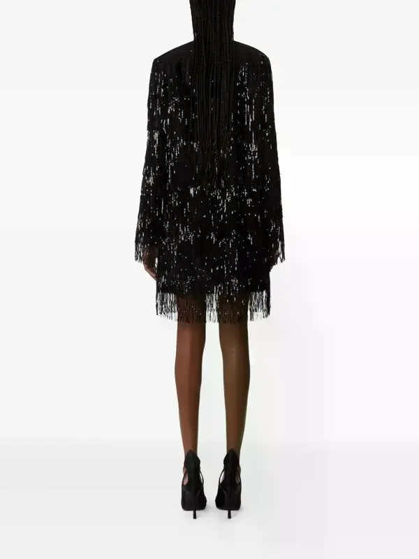 nina ricci sequin embellished dress Nina Ricci Mini Sequin Fringe Dress 38