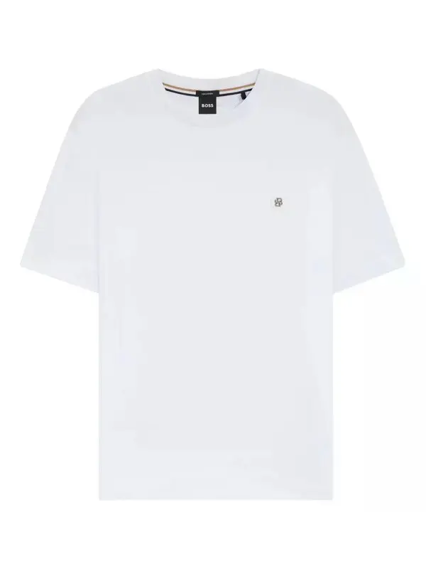 BOSS Logo-plaque Cotton T-shirt - White