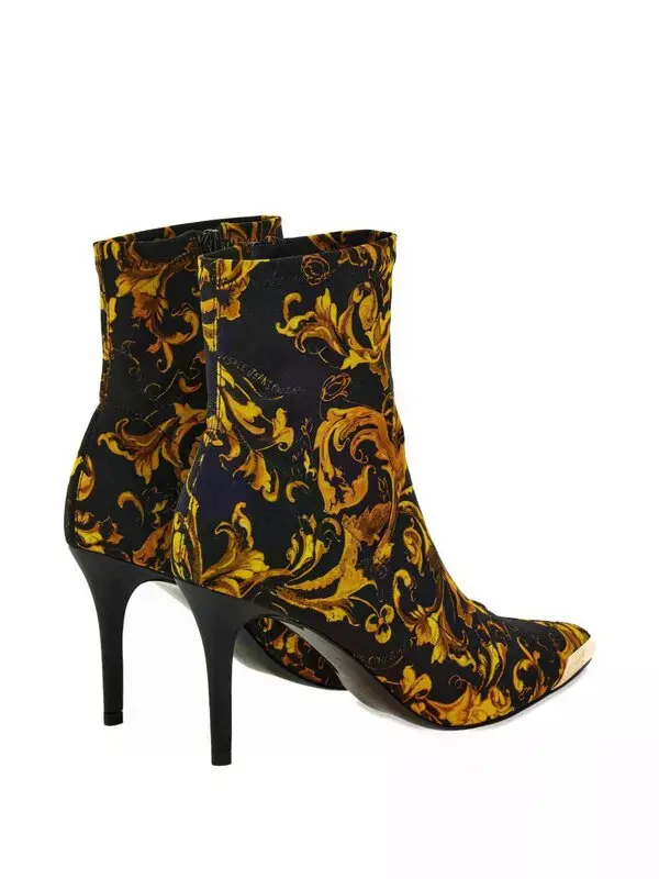 Versace 90mm Baroque-print Stiletto Boots