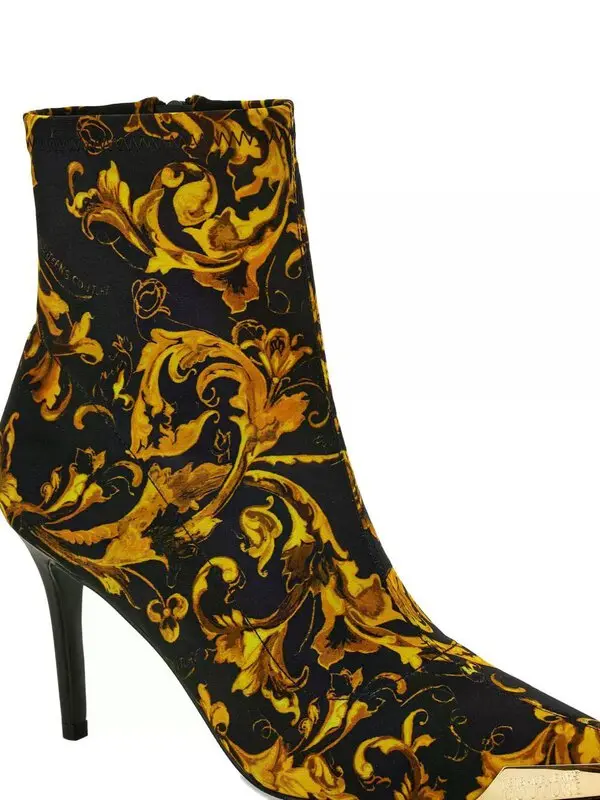 Versace 90mm Baroque-print Stiletto Boots
