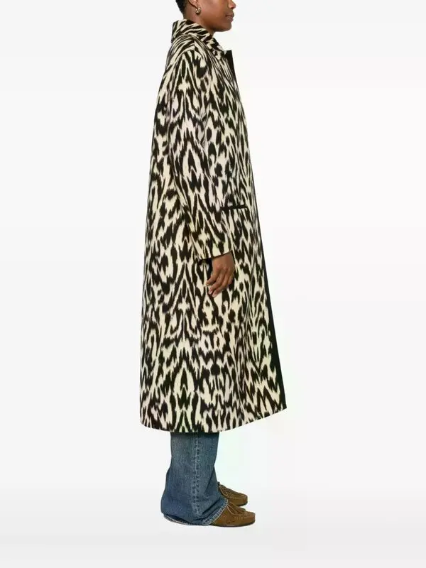 FORTE_FORTE Animal-print Button Coat