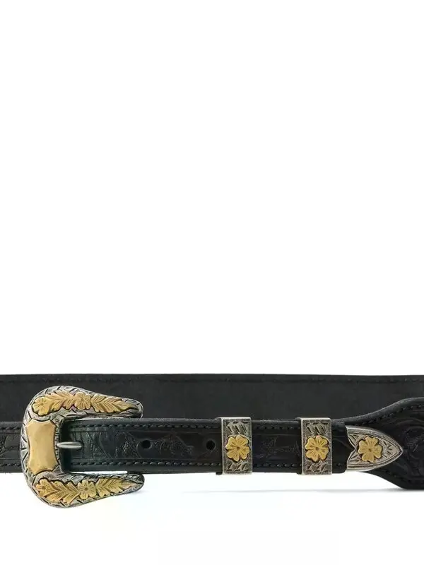 Ralph Lauren Floral-buckle Leather Belt