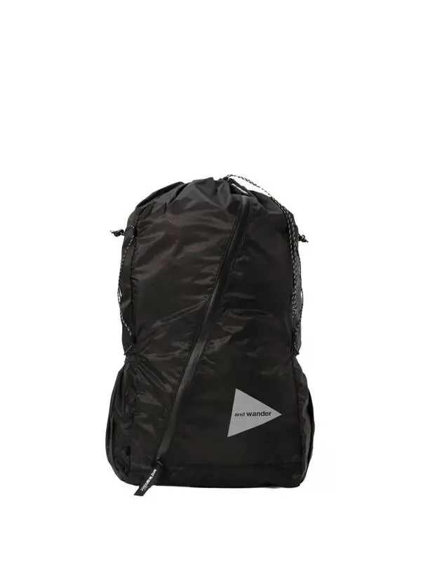 AND WANDER Drawstring Zip Backpack - Black
