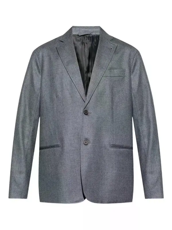 Emporio Armani Single-breasted Wool Blazer - Grey