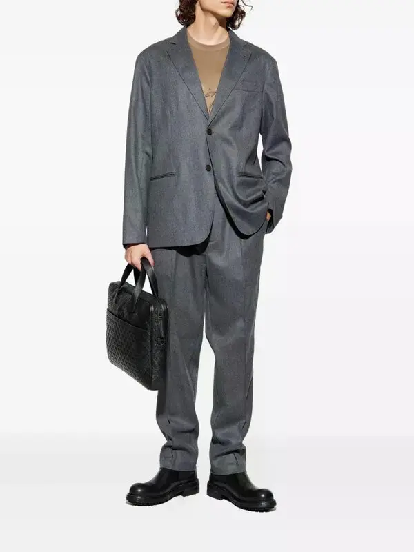 Emporio Armani Single-breasted Wool Blazer - Grey