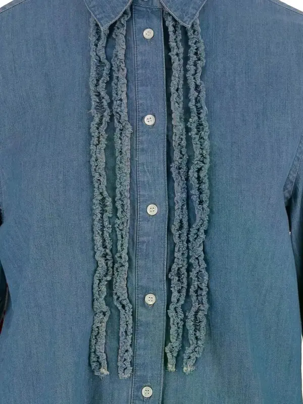 Aspesi Ruffled-detail Denim Shirt