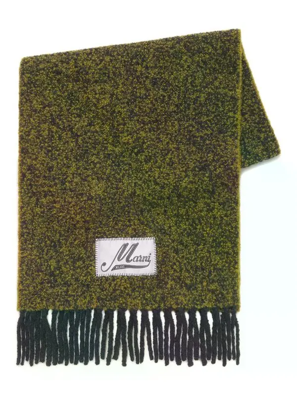 Marni Fringed Scarf - Green