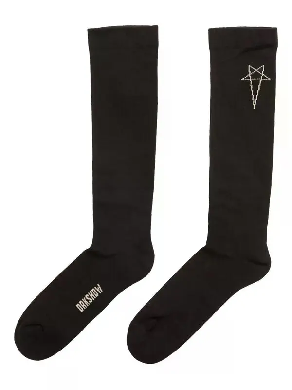 Rick Owens Star-embroidered Socks - Black