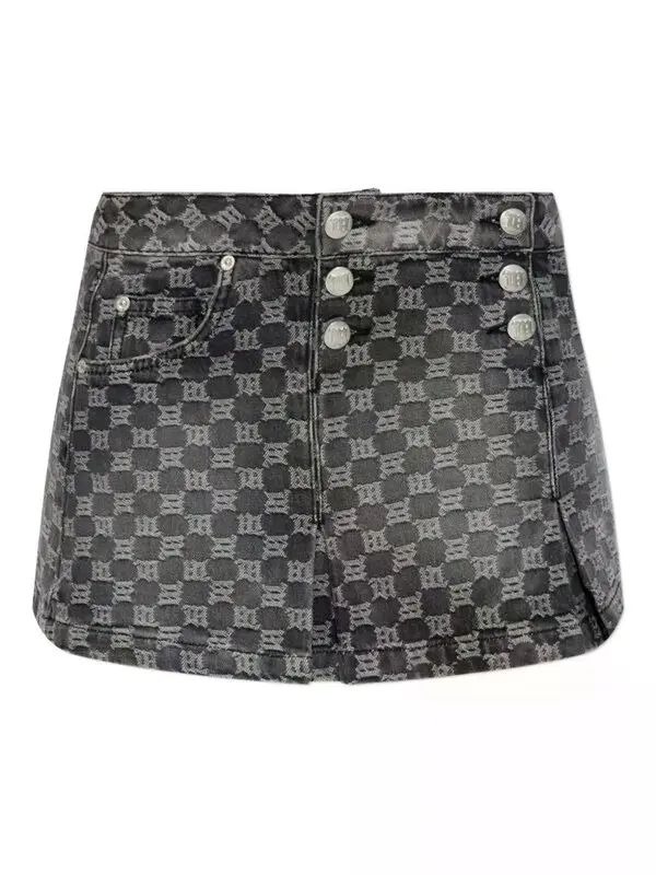 MISBHV Buttoned Patterned Mini Skirt