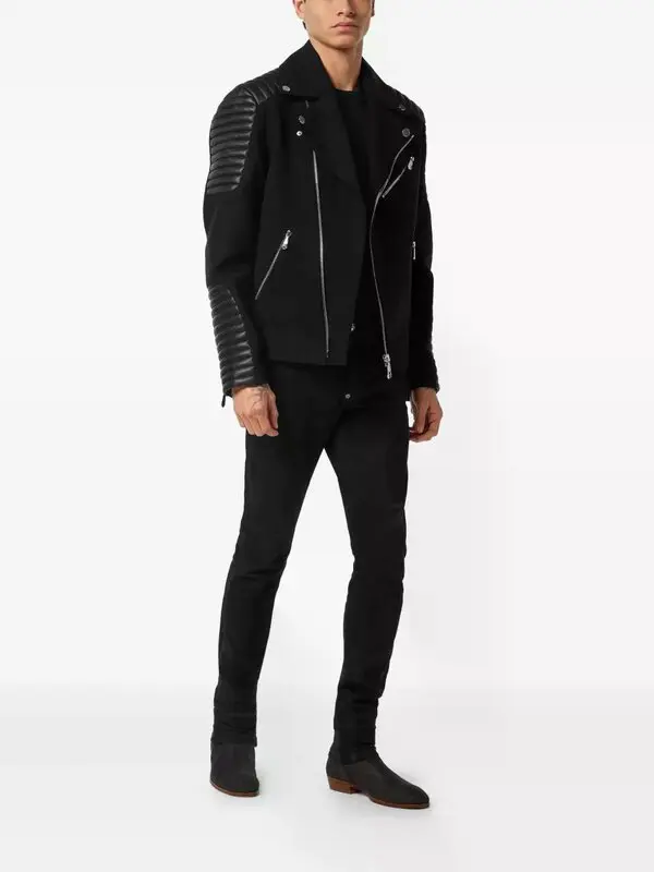 Philipp Plein Leather Biker Jacket