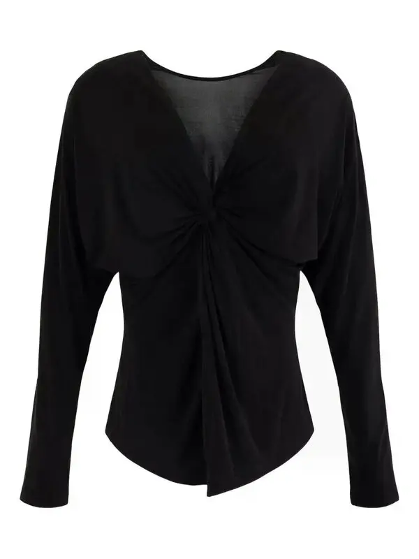 SEMICOUTURE Knot-detail V-neck Blouse