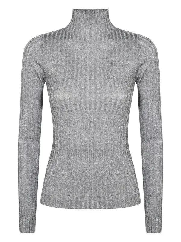 Liu Jo Lurex Ribbed Knit Sweater