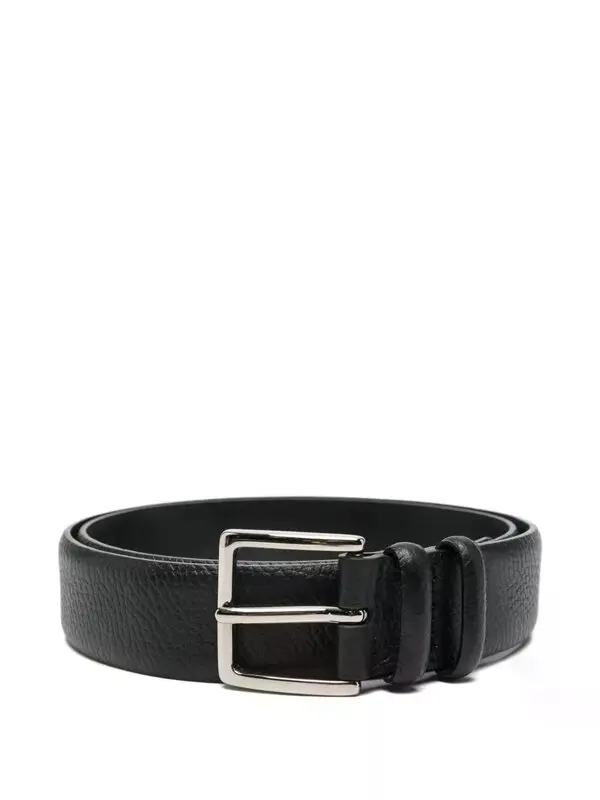 ORTIGNI Textured Leather Belt - Black