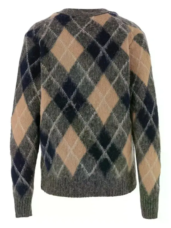 Aspesi Geometric-pattern Wool Cardigan