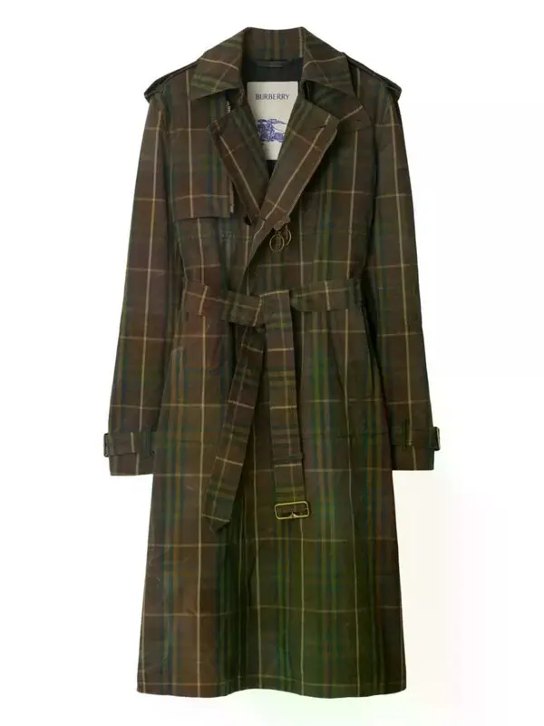 Burberry Checked Double-breasted Trench Coat