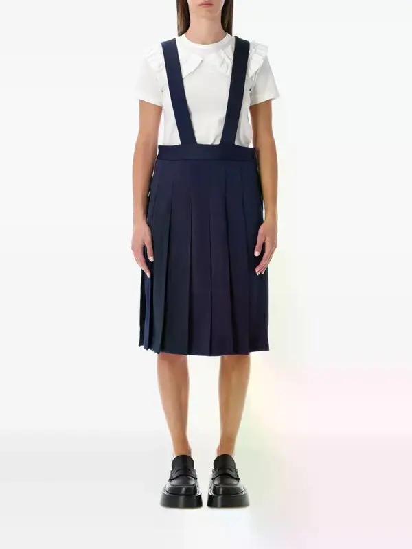 Comme Des Garçons Pleated Pinafore Dress - Blue