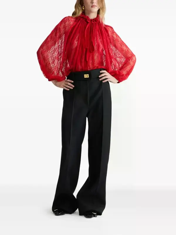 PATOU Lace Drawstring Top