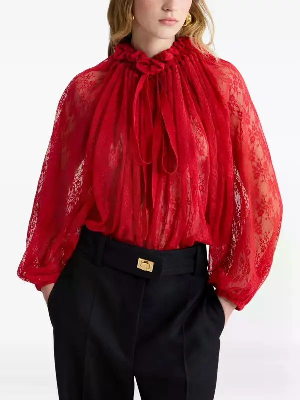 PATOU Lace Drawstring Top