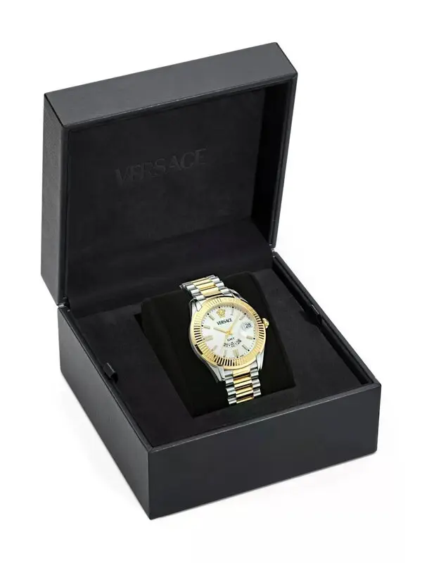 Versace Greca Gmt Fluted 41mm - Silver