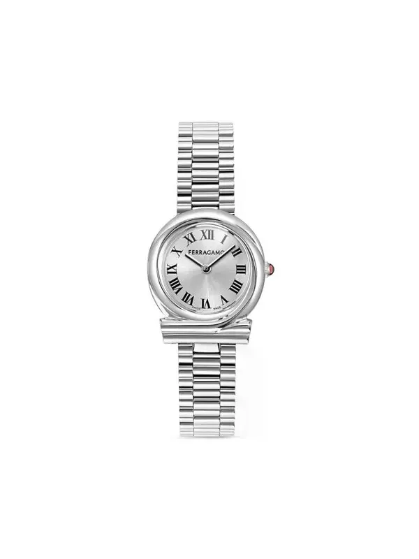 FERRAGAMO Gancini Twisted 28mm Watch - Silver