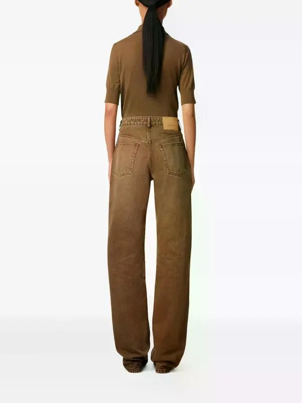 AMI Paris Cotton Large-fit Jeans - Brown