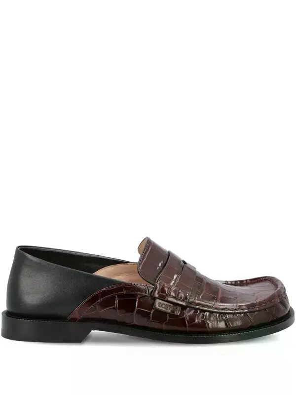 Loewe Campo Crocodile-effect Loafers