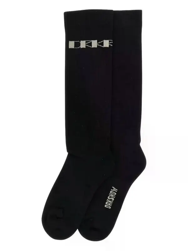 Rick Owens Logo Jacquard Socks - Black