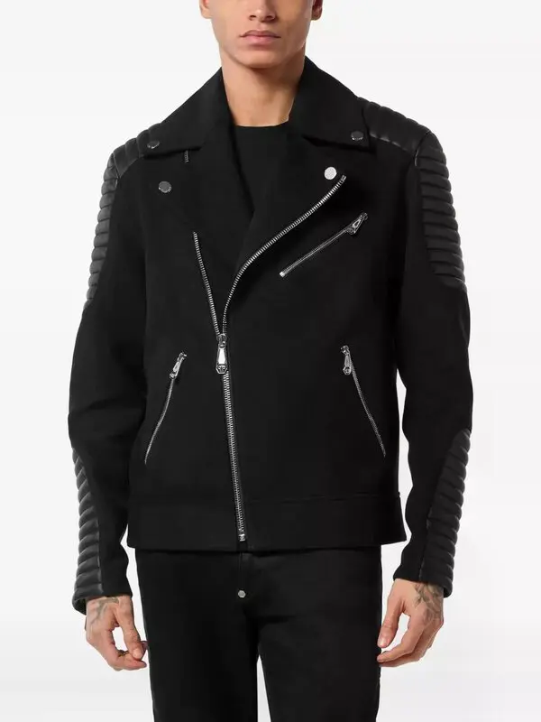 Philipp Plein Leather Biker Jacket