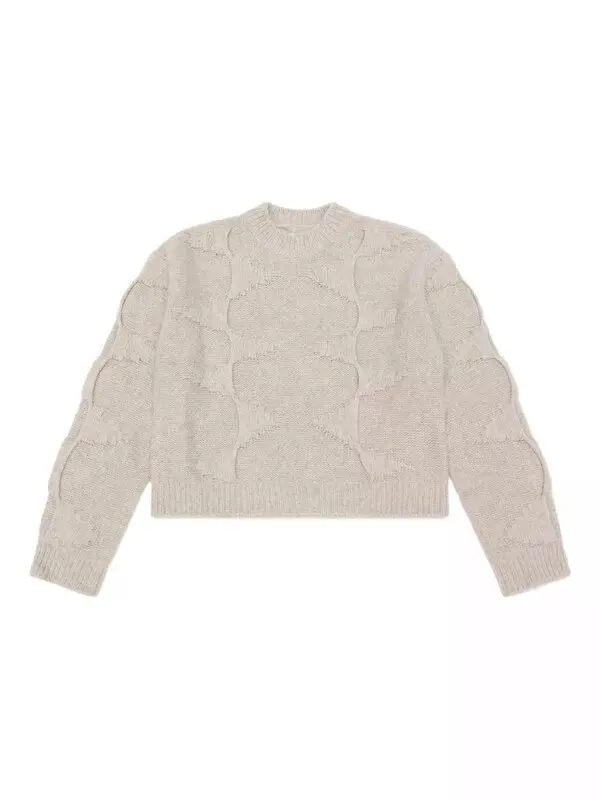 HELIOT EMIL Spiral-knit Wool Sweater - Neutrals