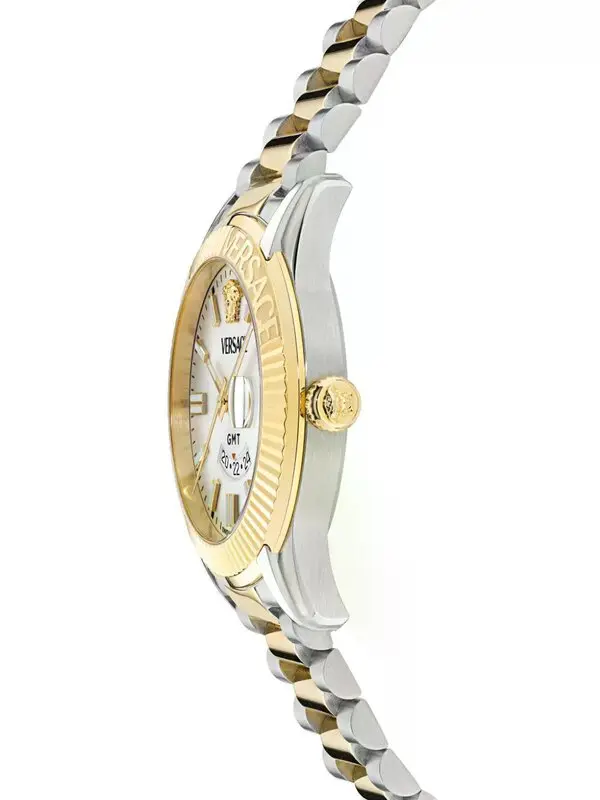 Versace Greca Gmt Fluted 41mm - Silver