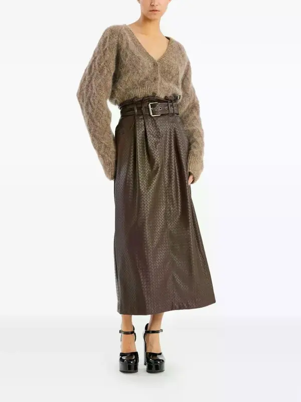 ROTATE BY BIRGER CHRISTENSEN Cable-knit Cropped Cardigan