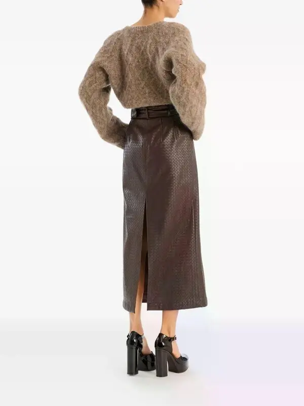 ROTATE BY BIRGER CHRISTENSEN Cable-knit Cropped Cardigan