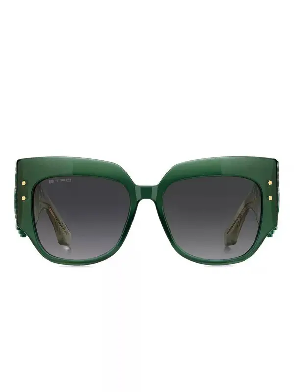 Etro Blossom-embellished Square-frame Sunglasses - Green