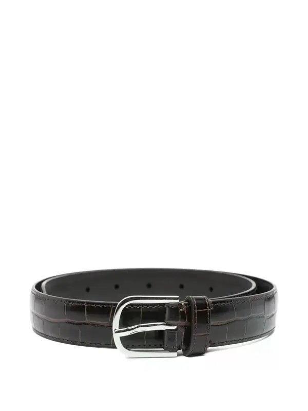 TOTEME Crocodile-embossed Leather Belt - Brown