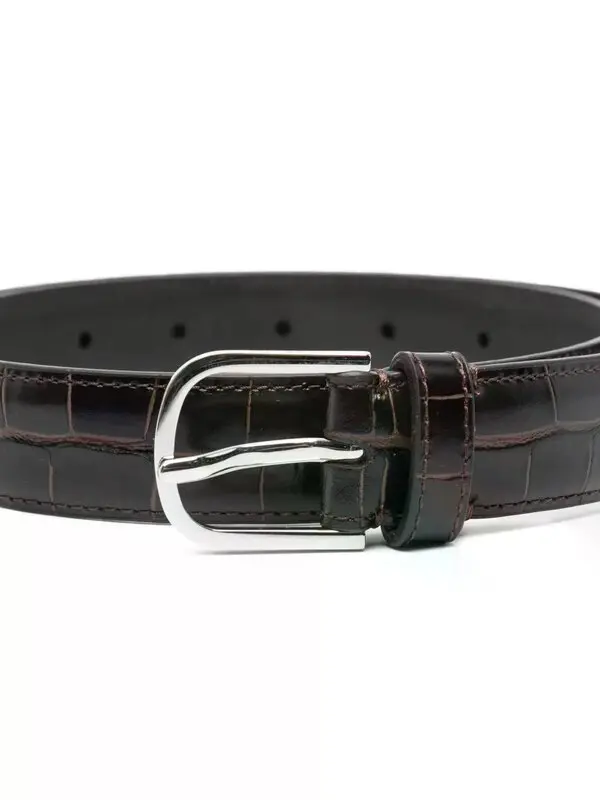 TOTEME Crocodile-embossed Leather Belt