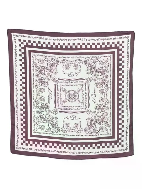 LES DEUX Paisley Border-detail Scarf - Neutrals