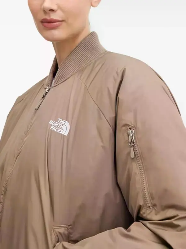The North Face Logo-print Bomber Jacket - Brown