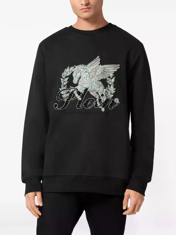Philipp Plein Crystal-embellished Sweatshirt - Black