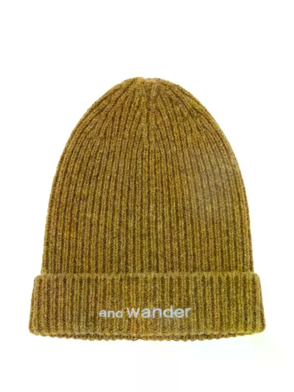 AND WANDER Logo-embroidered Beanie - Neutrals