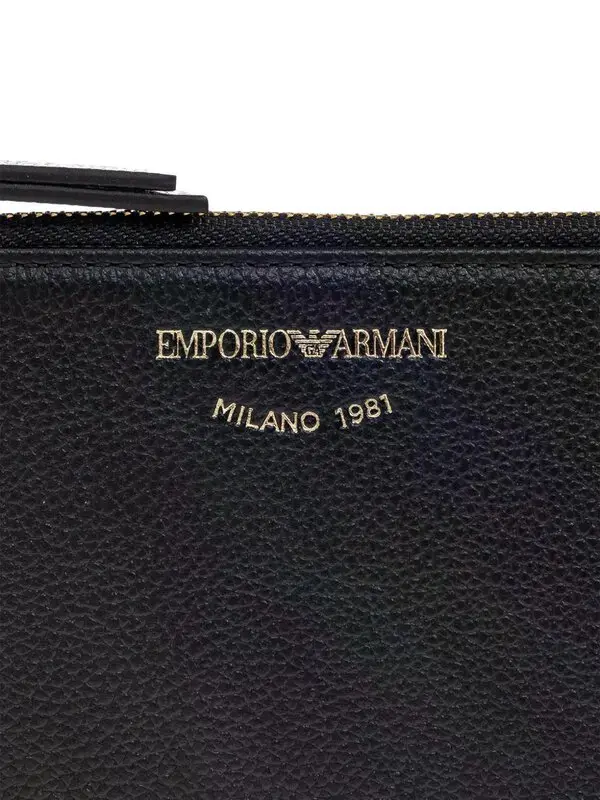 Emporio Armani Logo-stamp Leather Wallet - Black