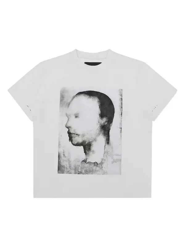 HELIOT EMIL Portrait-print Cotton T-shirt - White